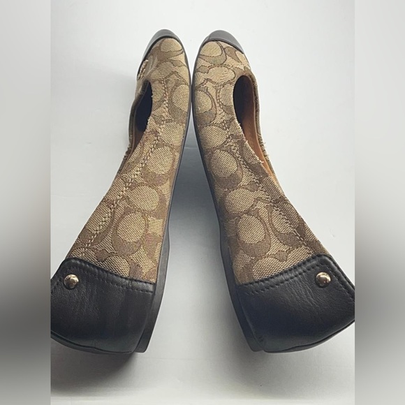 Coach | Shoes | Coach Chelsea Ballet Flats Cap Toe Cc Canvas Print ...
